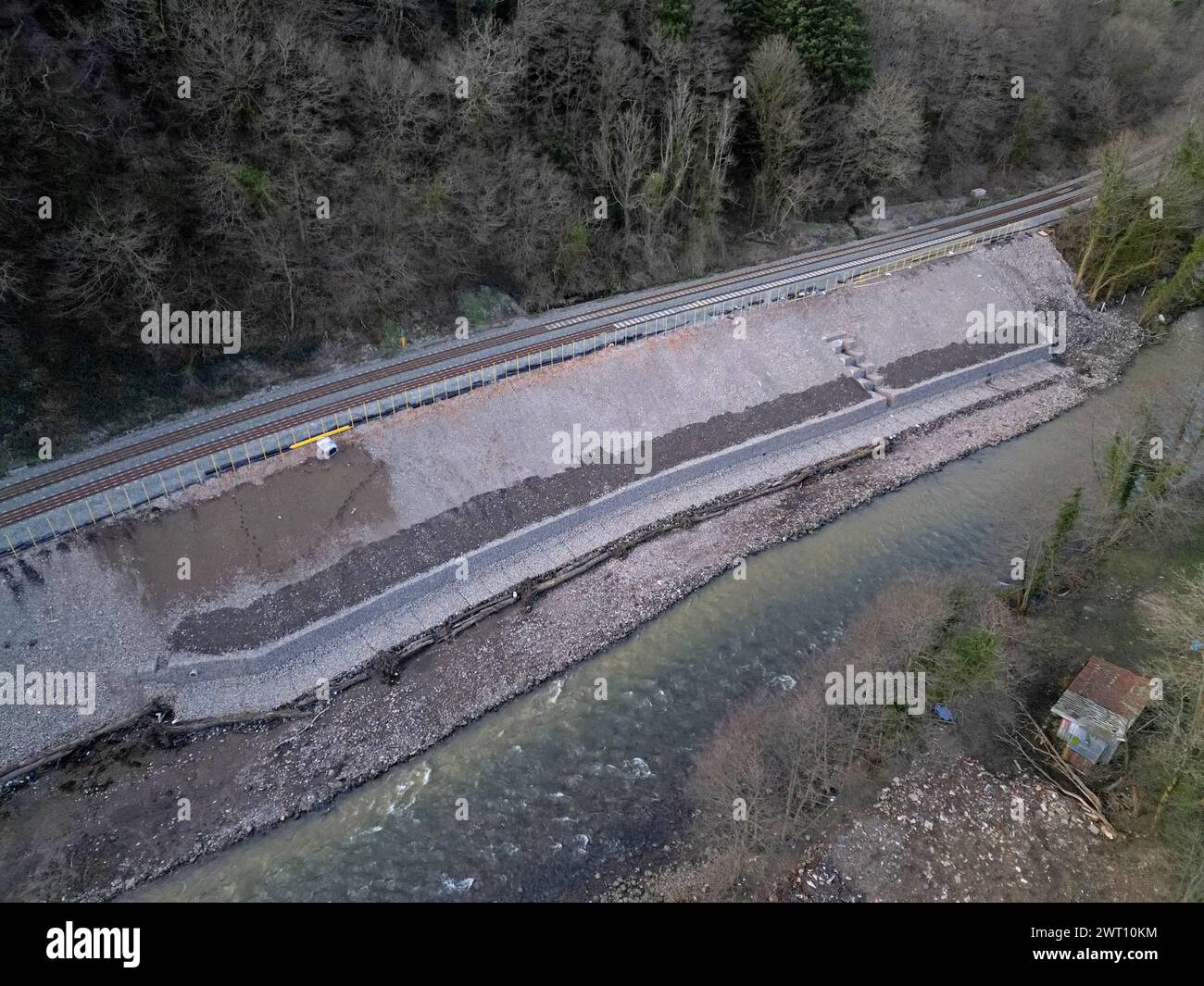 Newly completed double track section of Ebbw Vale line north of ...