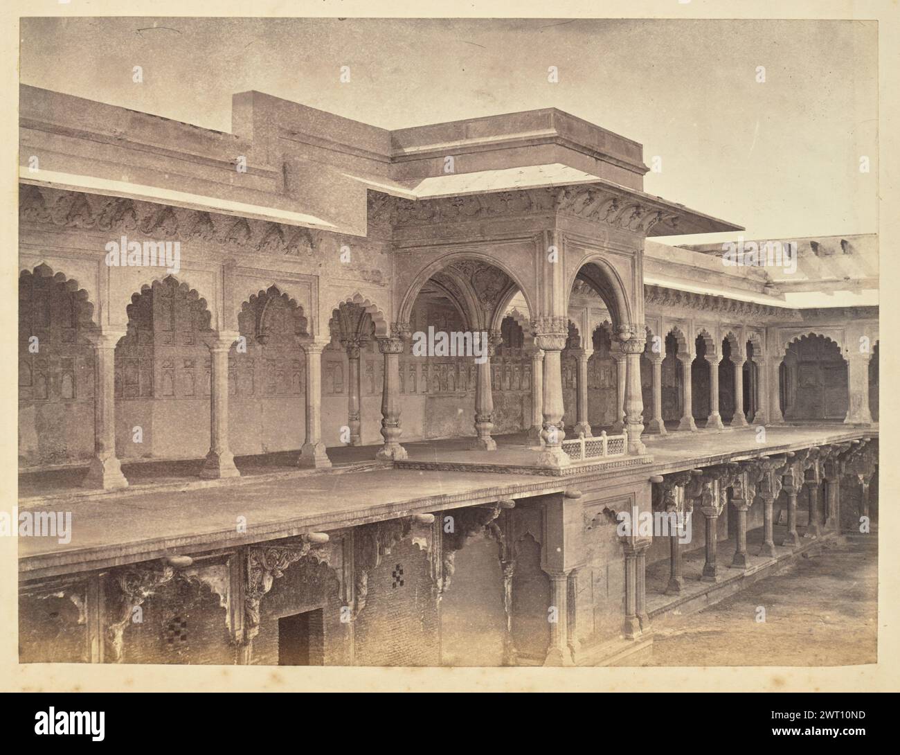 Colonnade of the Diwan-i-Khas at Agra Fort. Unknown, photographer 1850s ...
