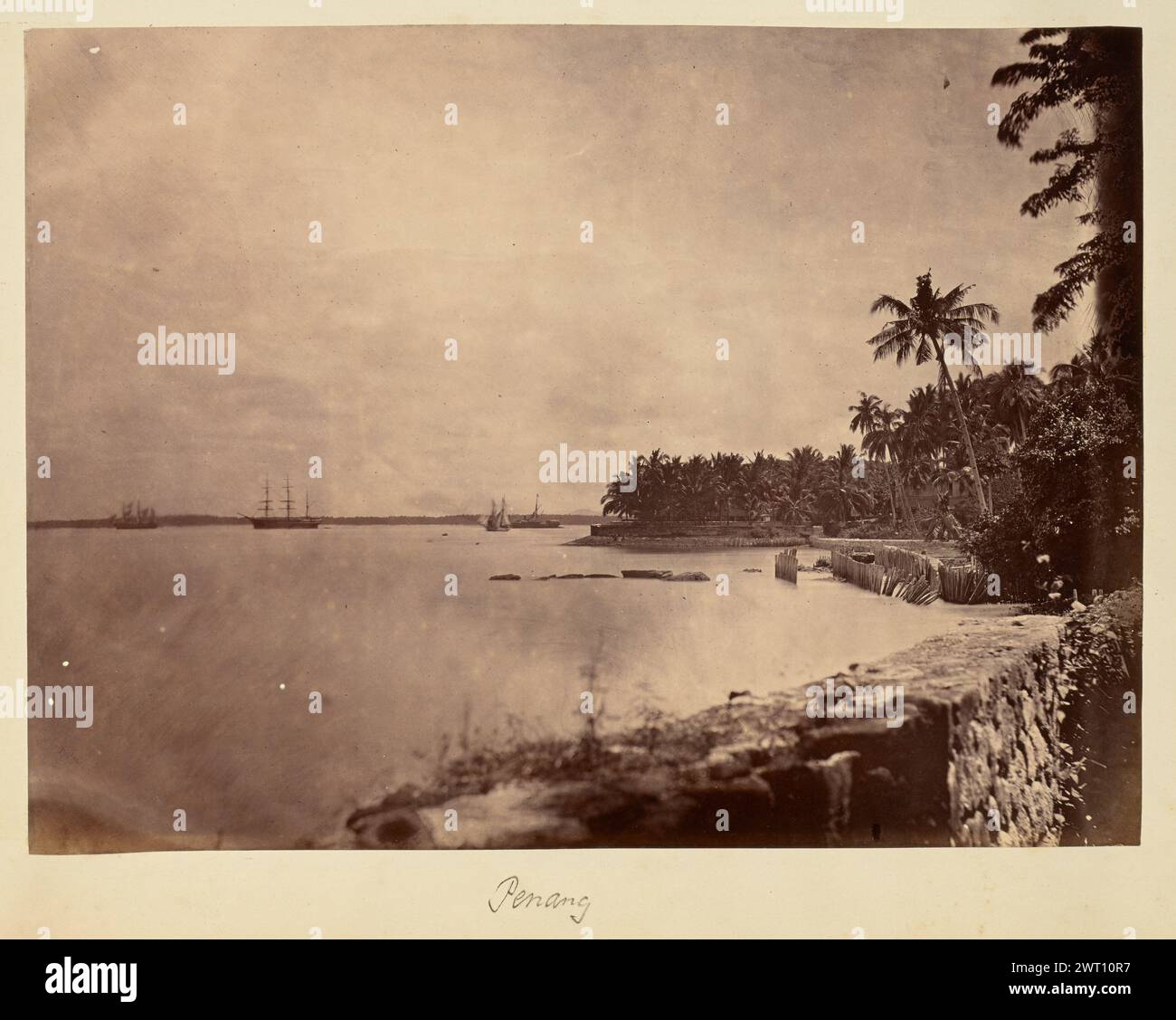 Penang. Unknown, photographer 1850s–1890s View of several ships in the ...
