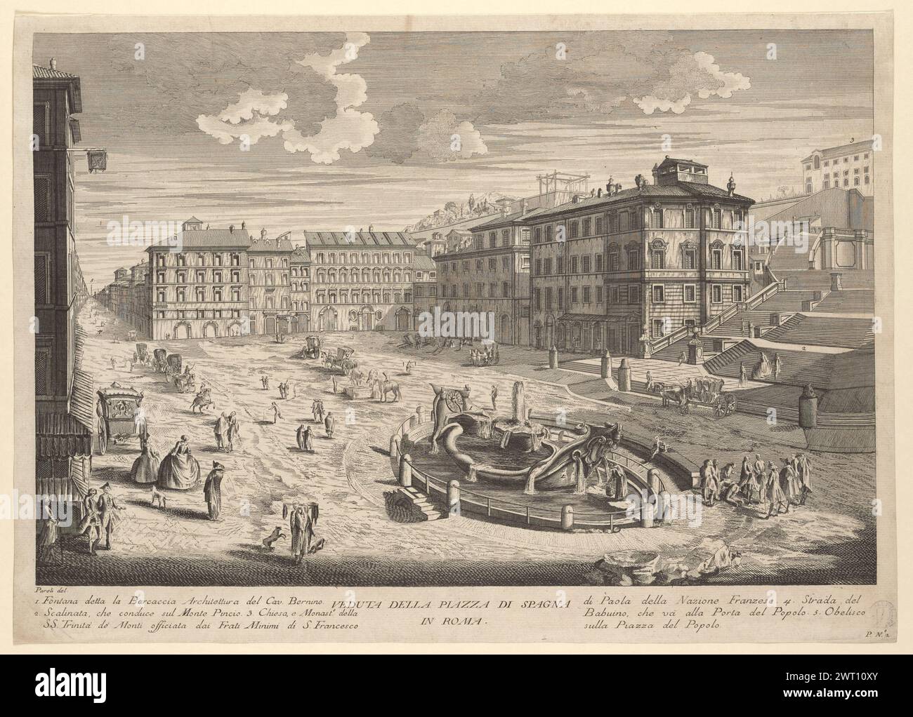 Veduta della Piazza di Spagna in Roma, circa 1770. [ca. 1770] Piazza di ...