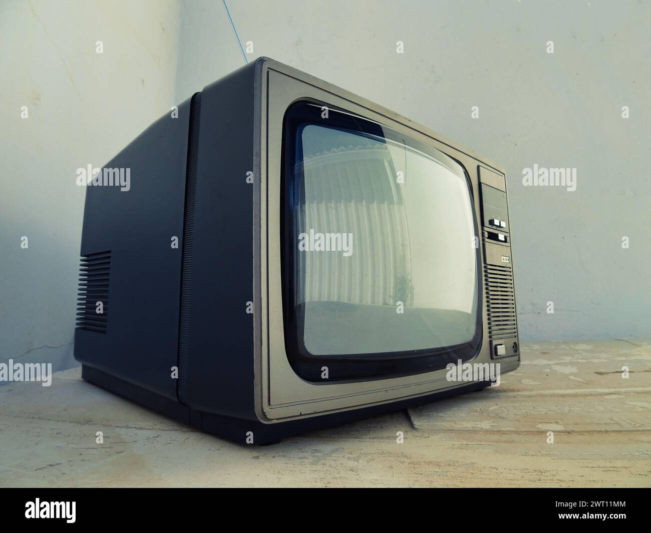 old square television with vintage look Stock Photo - Alamy