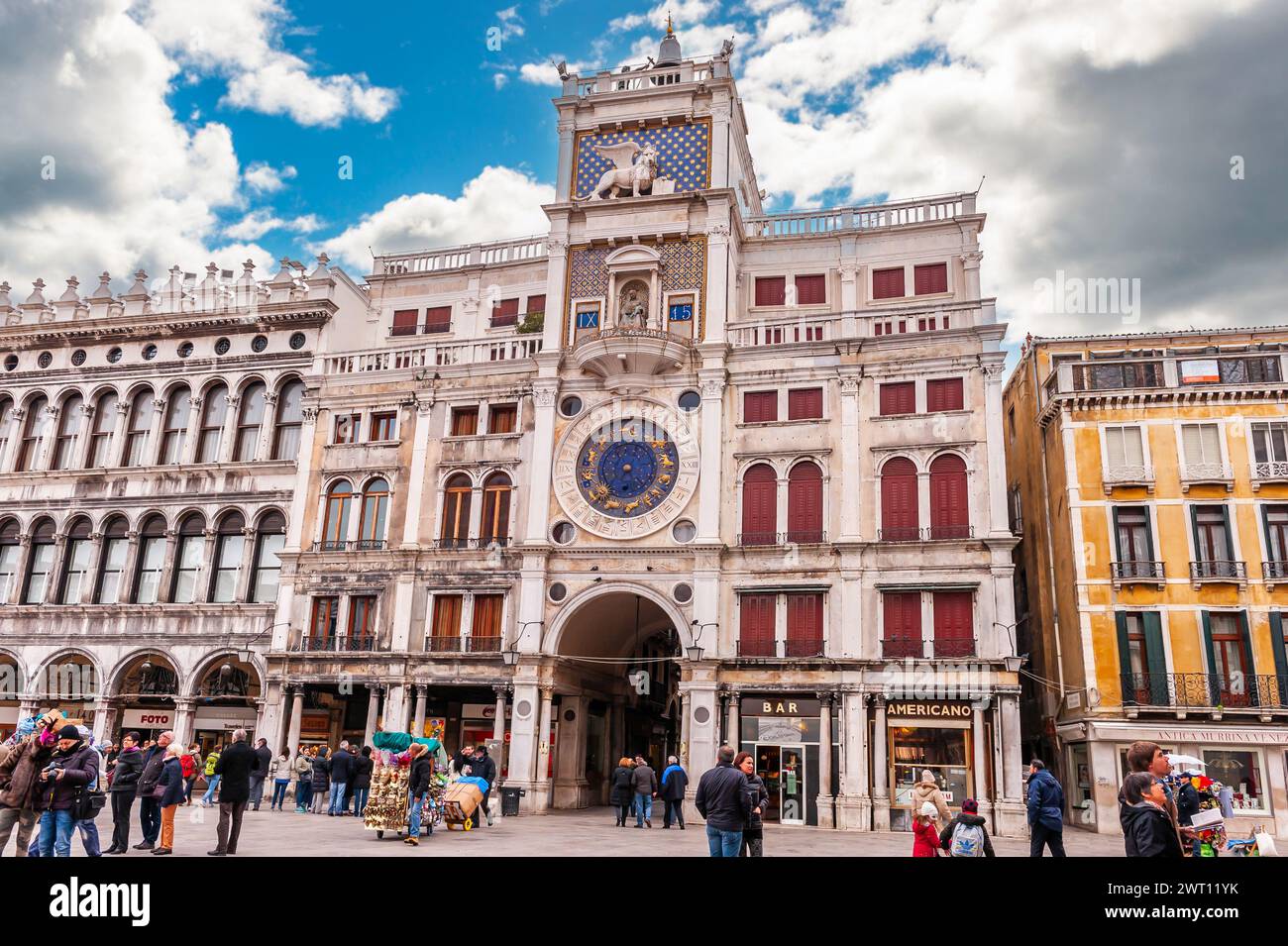 St. Mark's Clock Tower on St. Mark's Square in Venice, Italy in Venice ...