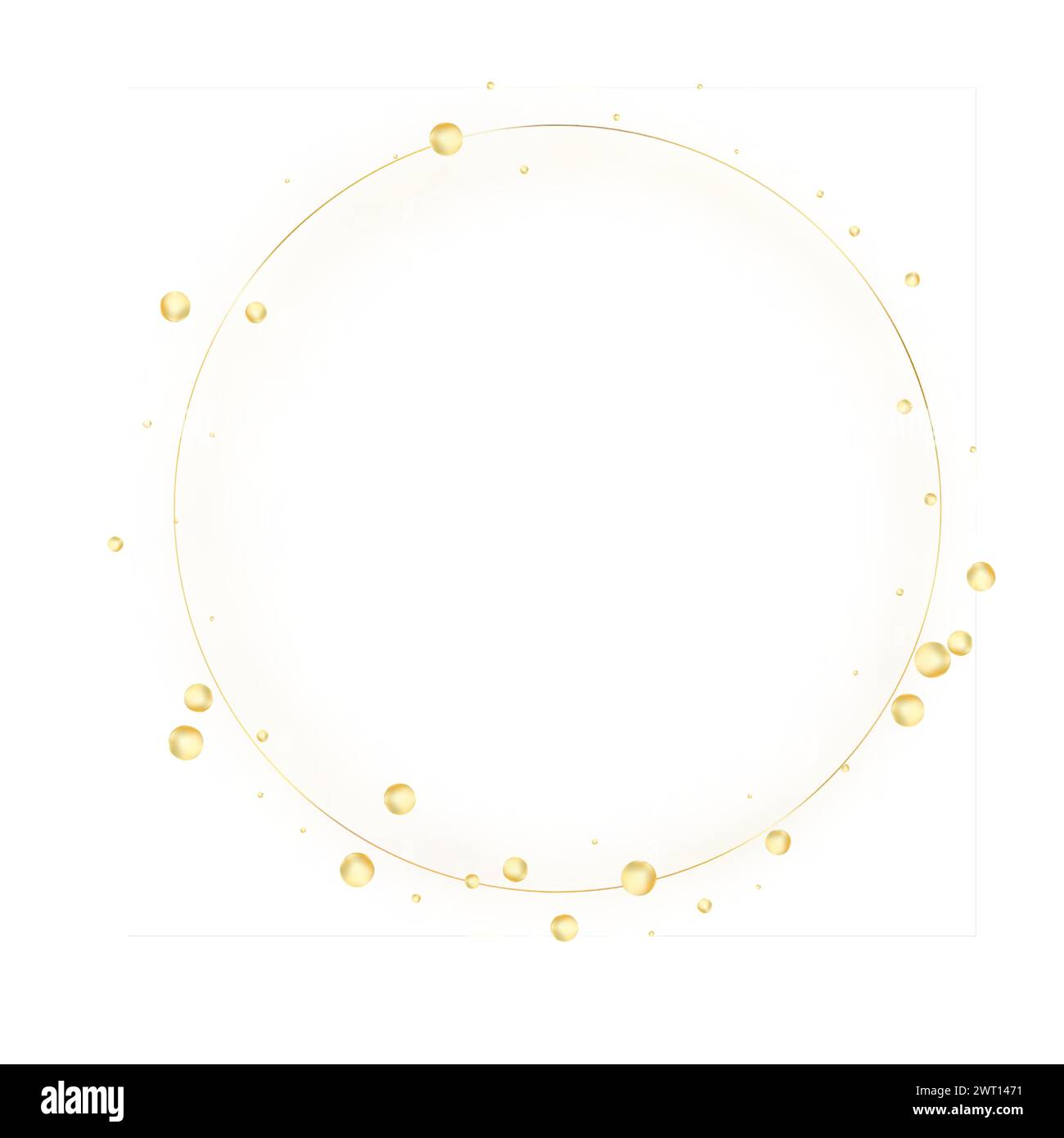 Gold thin round glitter frame. Golden luxury metallic border Stock ...