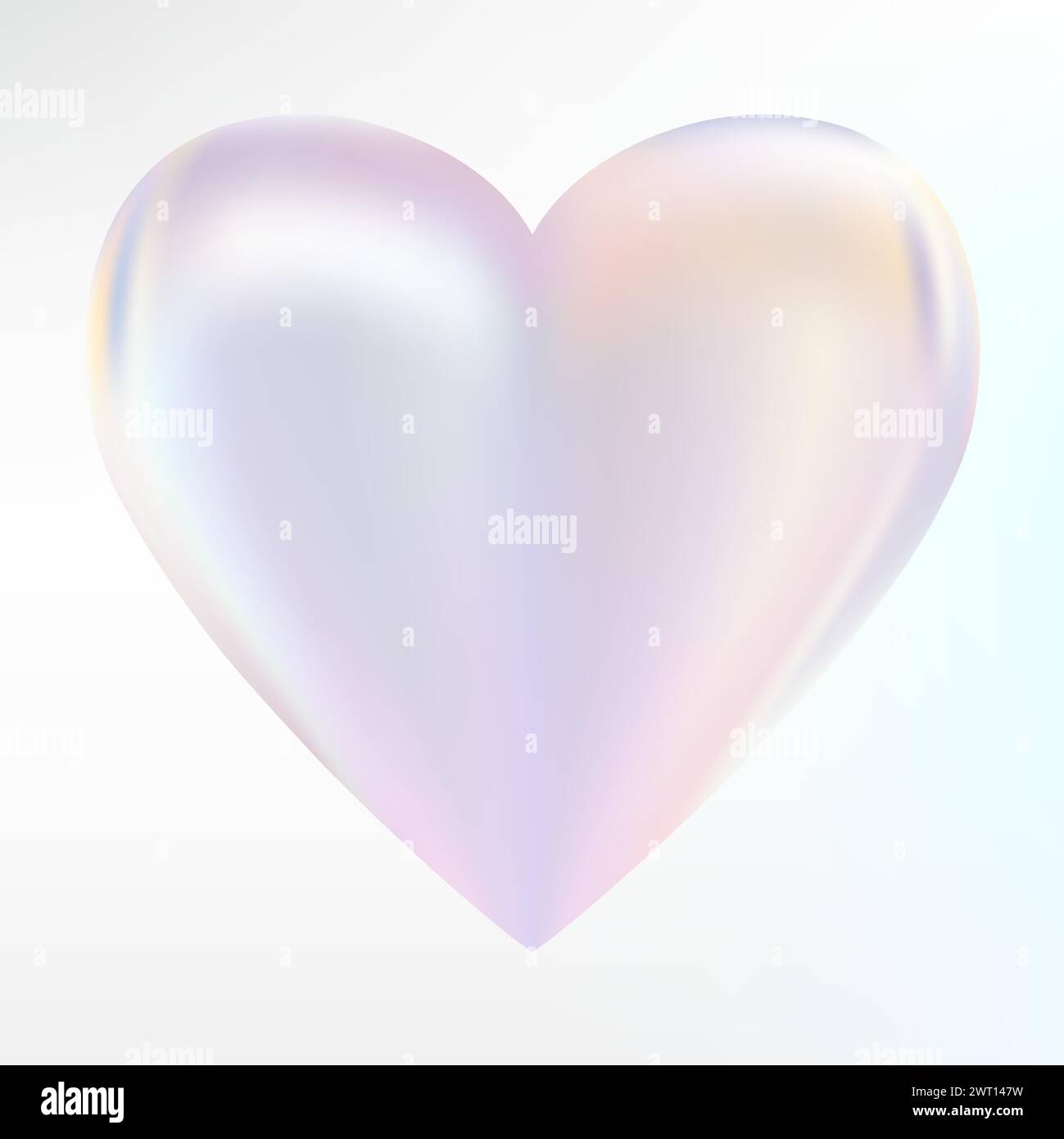 Holographic mother-of-pearl heart. Opal heart shape. Magic love ...