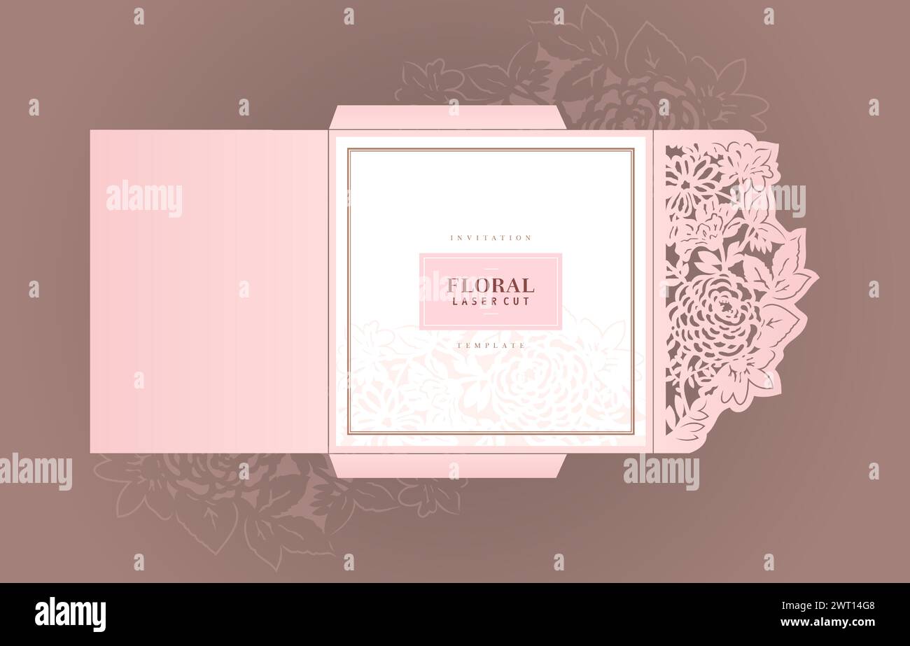 Rose Laser cut, minimalist floral laser cut pink paper, flower template ...