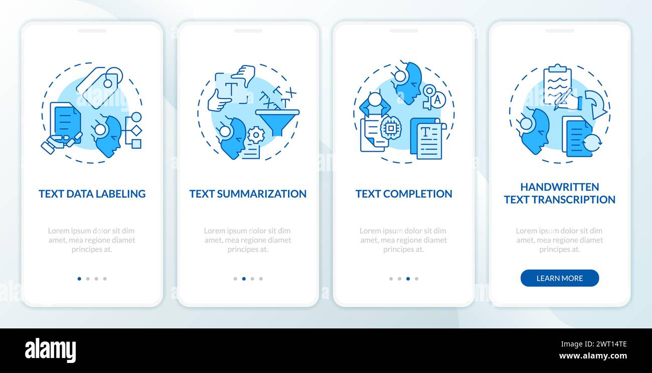 Document Data Analysis Onboarding Mobile App Screen Stock Vector Image