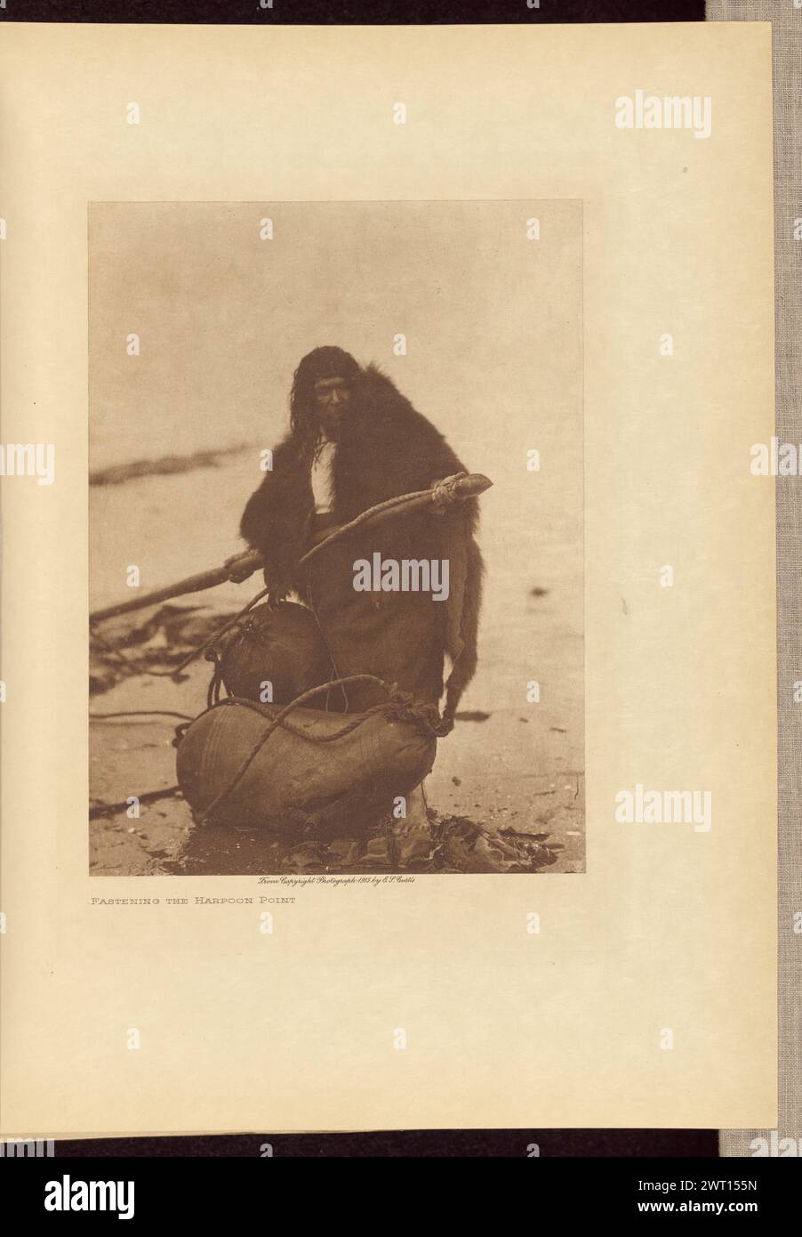 Fastening the Harpoon Point. Edward S. Curtis, photographer (American ...
