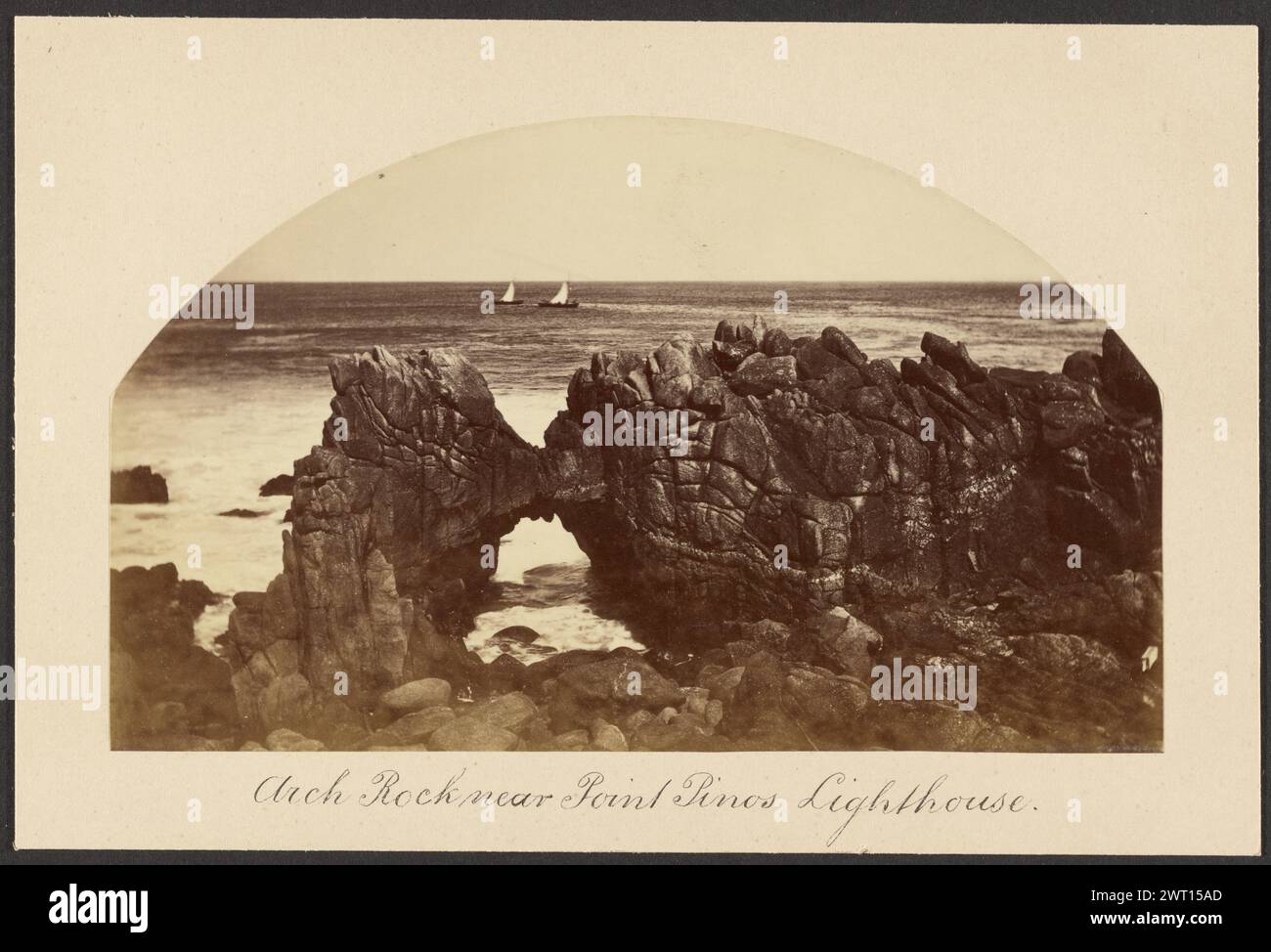 Arch Rock near Point Pinos Lighthouse. Carleton Watkins, photographer ...
