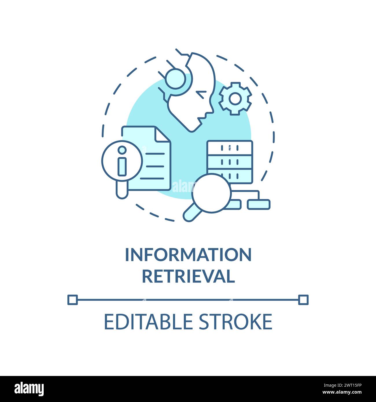 Information retrieval soft blue concept icon Stock Vector Image & Art - Alamy