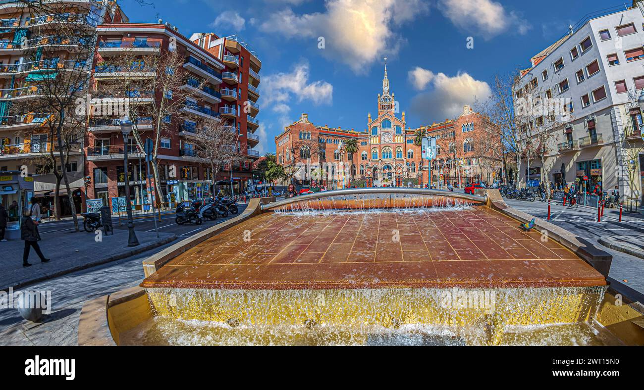 Barcelona, Spain-Feb. 27, 2022: View of the former Hospital de la Santa ...