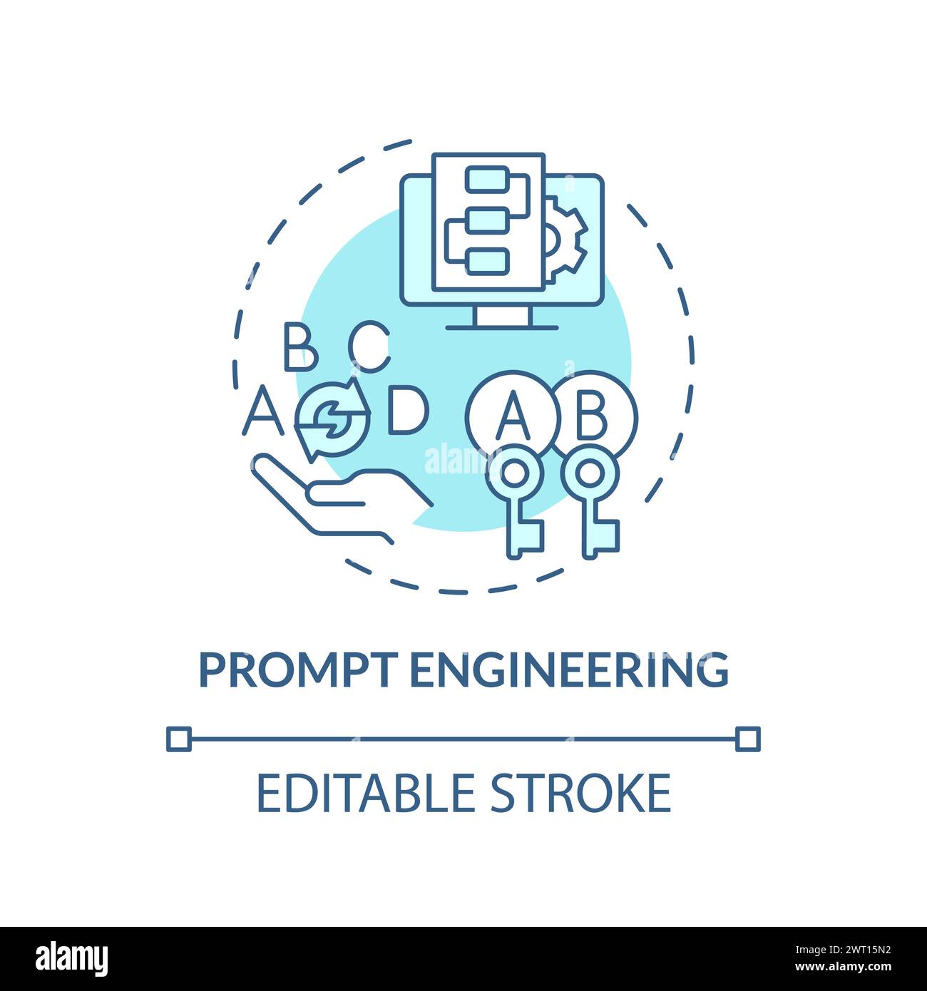 Prompt Engineering Soft Blue Concept Icon Stock Vector Image And Art Alamy
