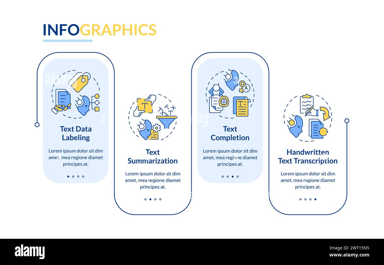 Artificial text summarization rectangle infographic template Stock ... Artificial text summarization rectangle infographic template Stock ...