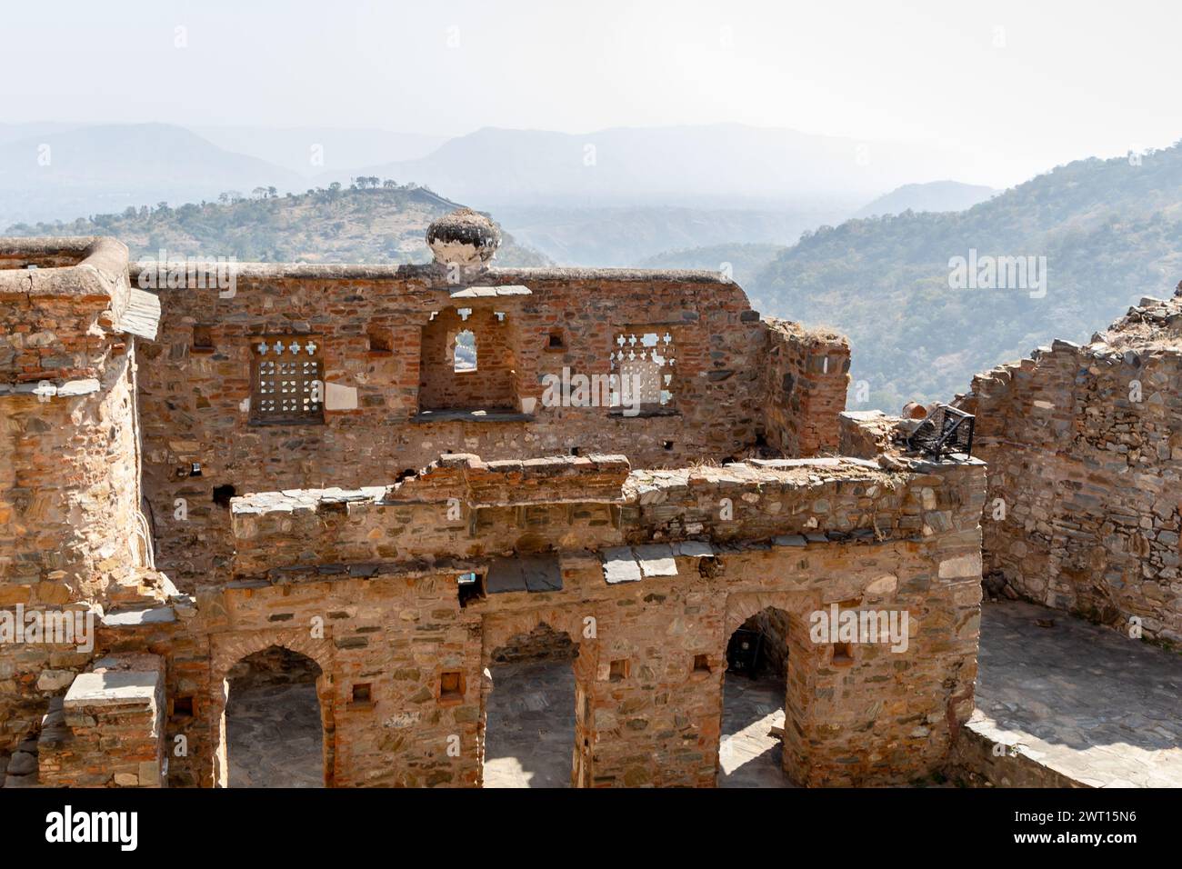ancient fort ruins brick wall at morning from flat angle image is taken ...