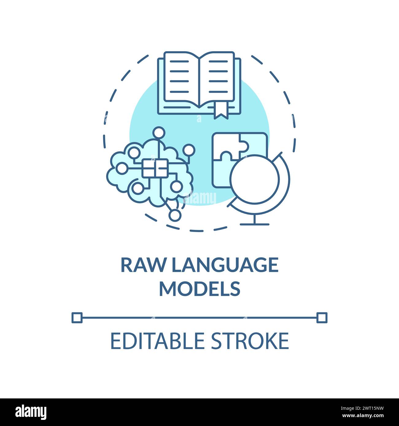 Raw language models soft blue concept icon Stock Vector Image & Art - Alamy