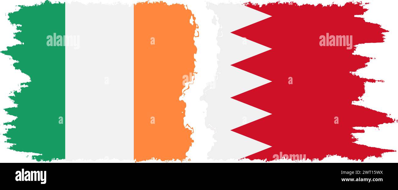Bahrain and Ireland grunge flags connection, vector Stock Vector Image ...