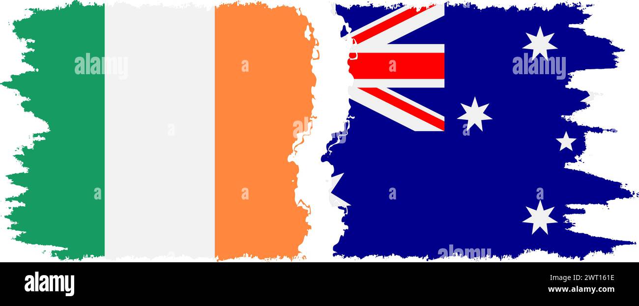 Australia and Ireland grunge flags connection, vector Stock Vector ...