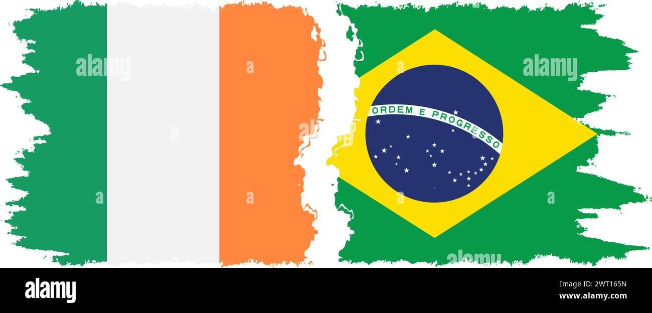 Brazil and Ireland grunge flags connection, vector Stock Vector Image ...