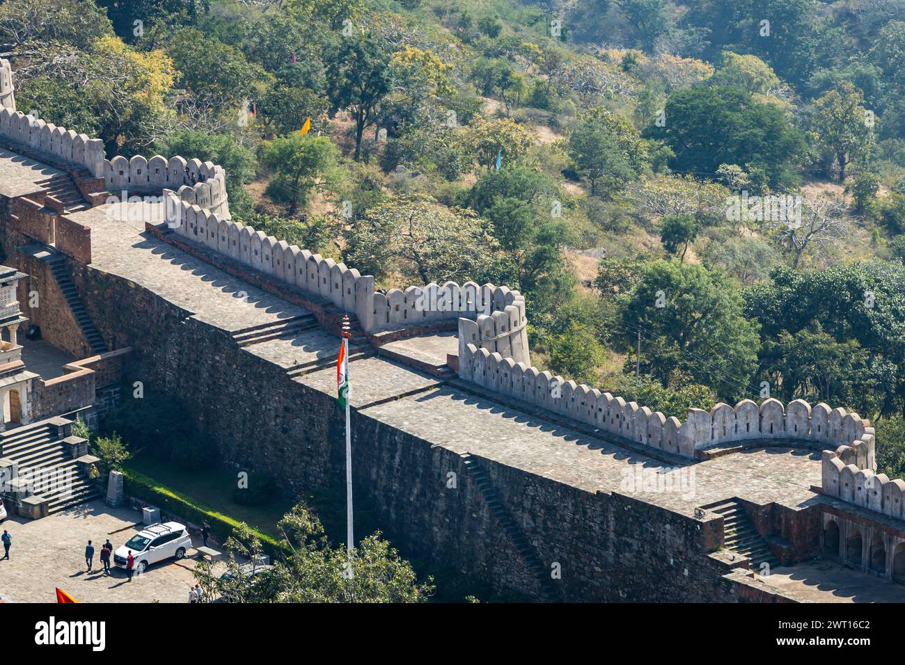 ancient fort wall architecture bird eye view at morning from flat angle ...