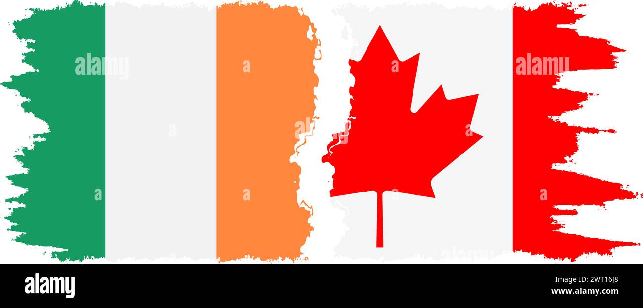 Canada and Ireland grunge flags connection, vector Stock Vector Image ...