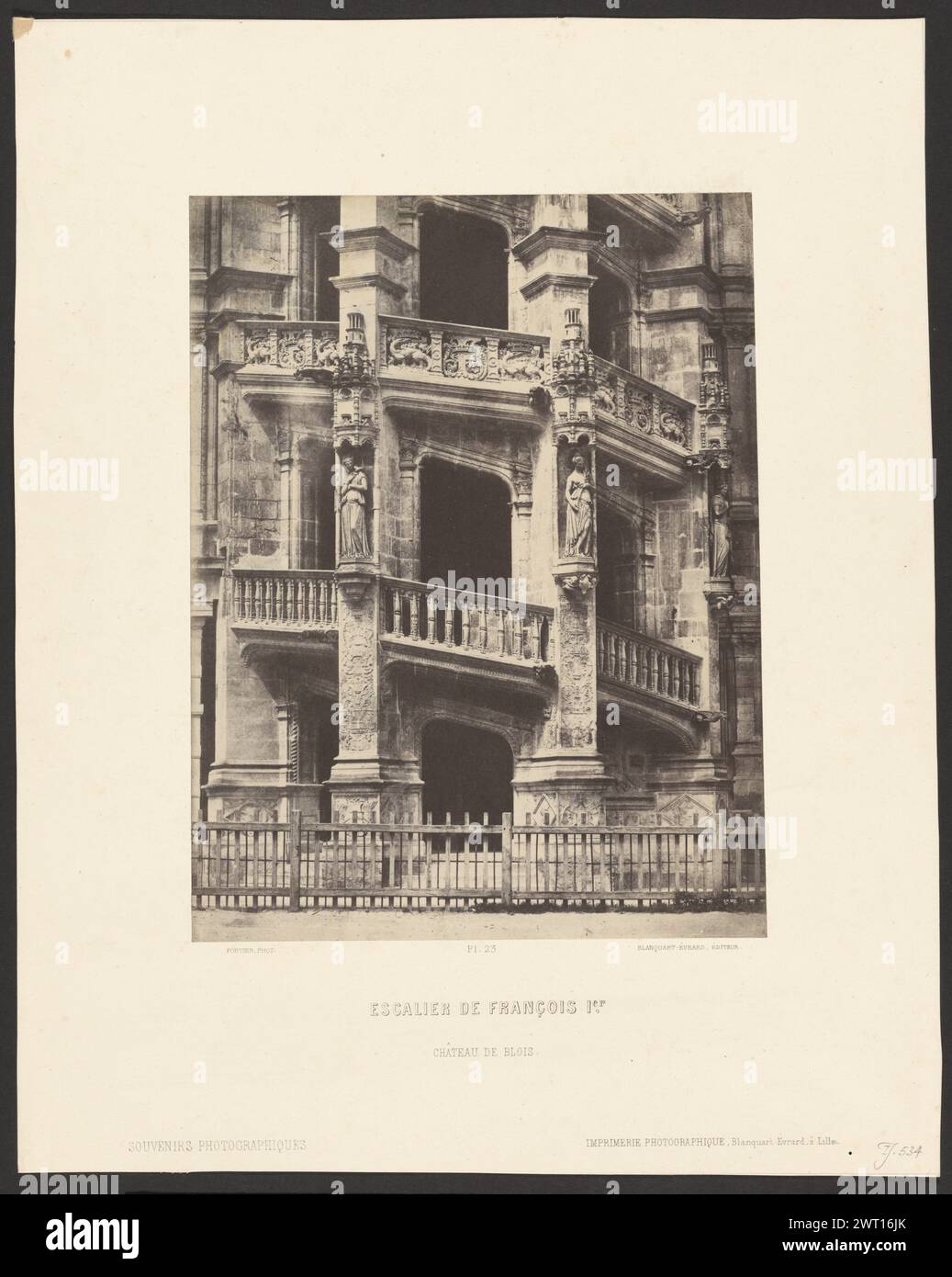 Escalier de Francois 1er, Chateau de Blois. François Alphonse Fortier ...