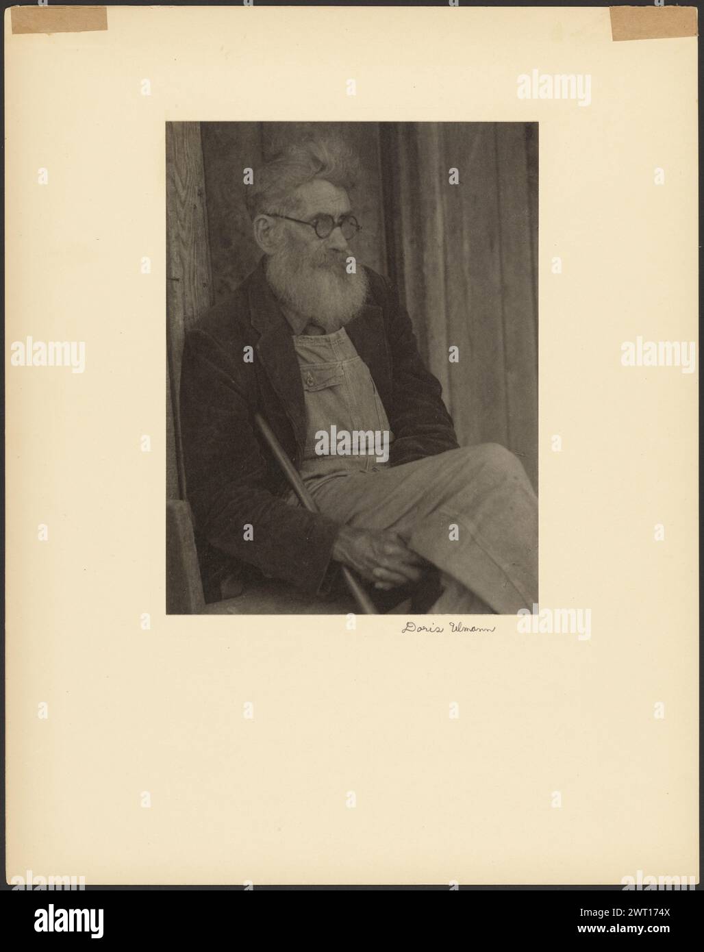Bearded Old Man with Glasses Seated with a Cane. Doris Ulmann ...
