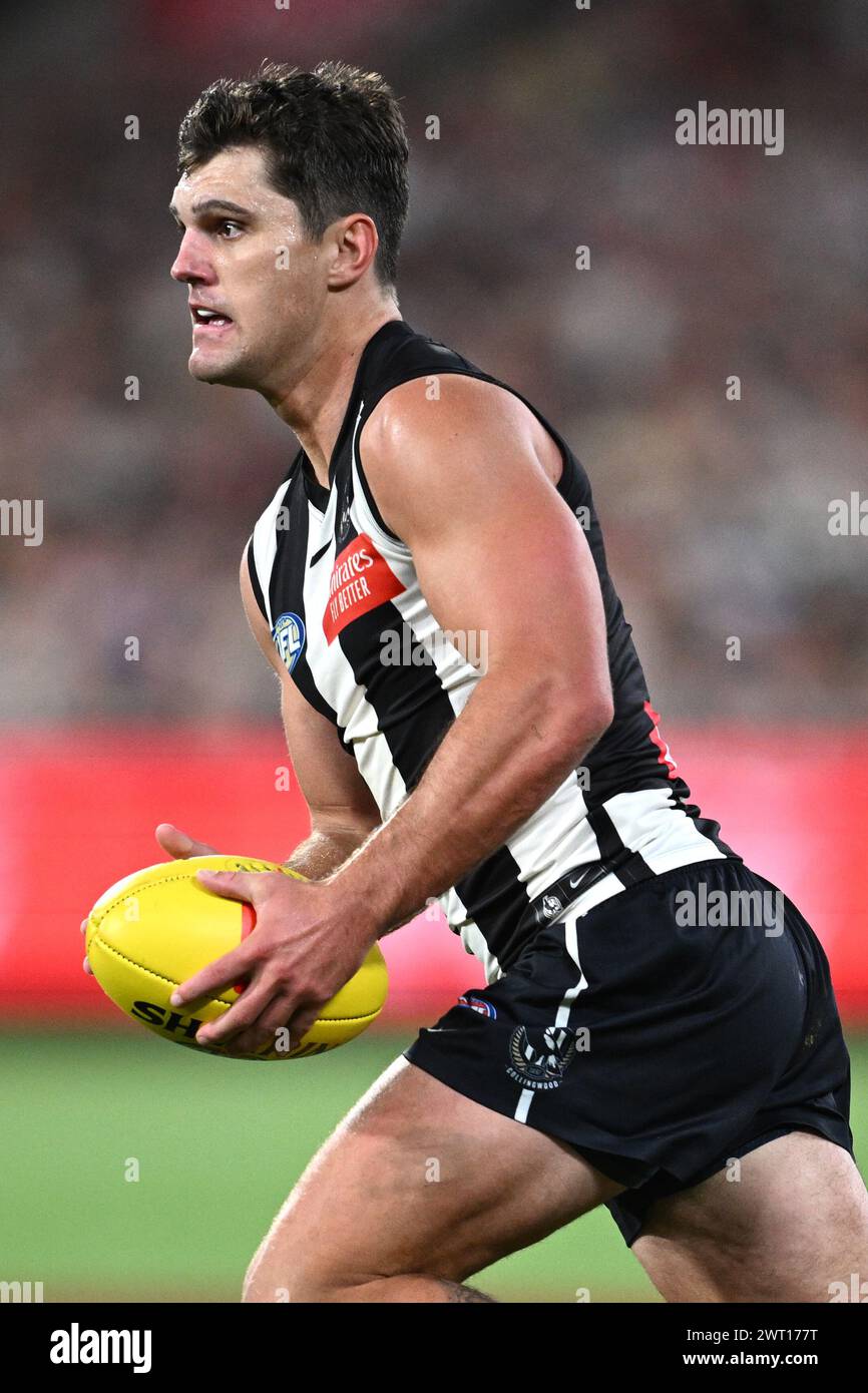 Melbourne, Australia. 15th Mar, 2024. Lachie Schultz of Collingwood ...