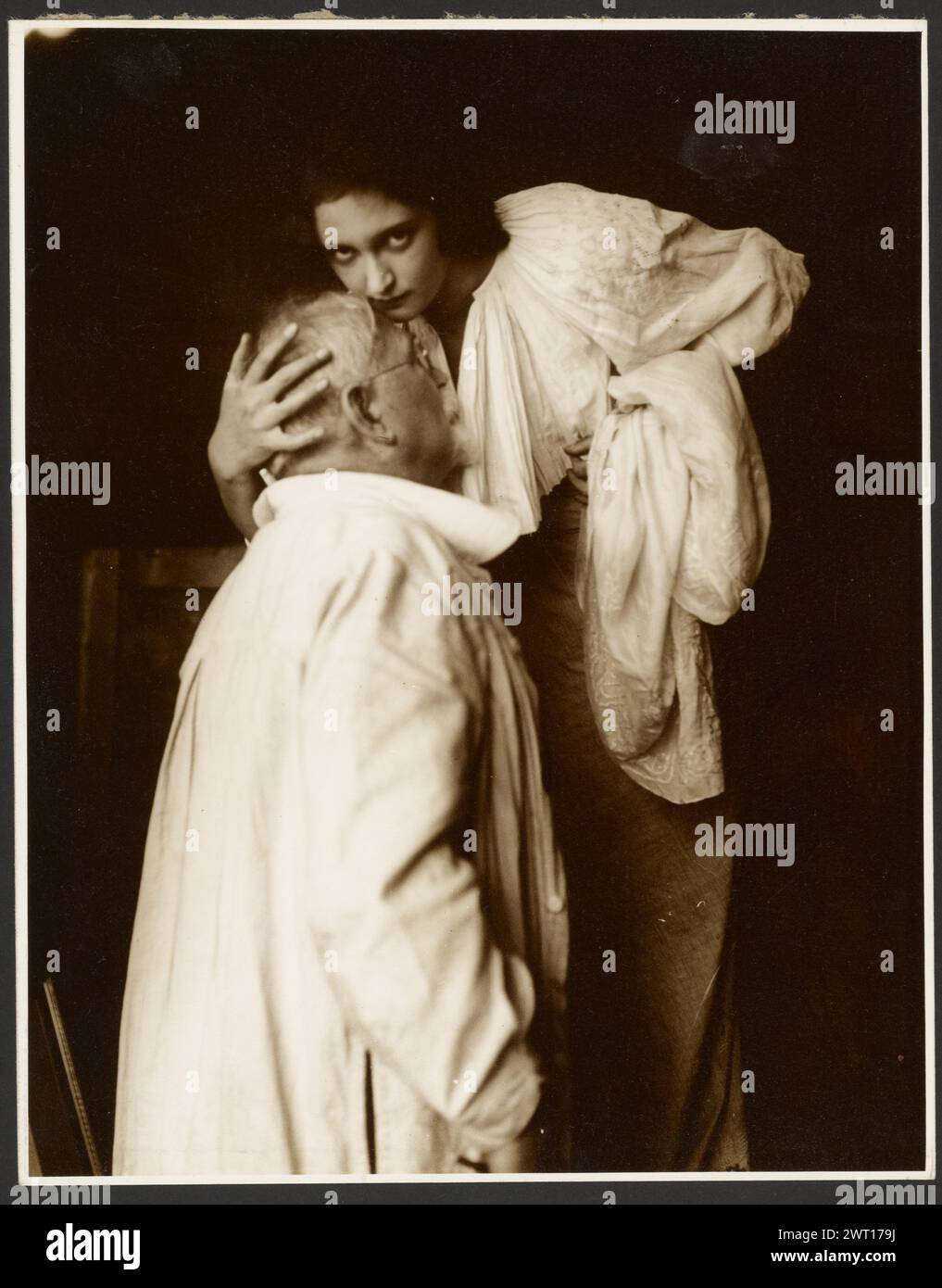 Alphonse Mucha in Costume with Daughter Jaroslava as a Model for the ...