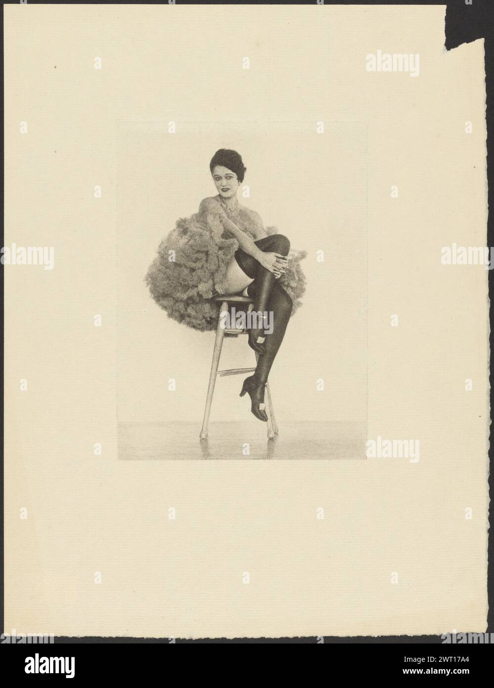 Woman in Can Can Costume Seated on Stool. Arthur F. Kales, photographer ...