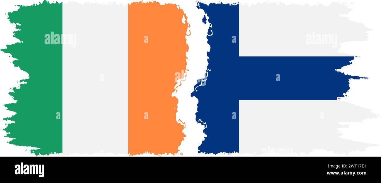 Finland and Ireland grunge flags connection, vector Stock Vector Image ...