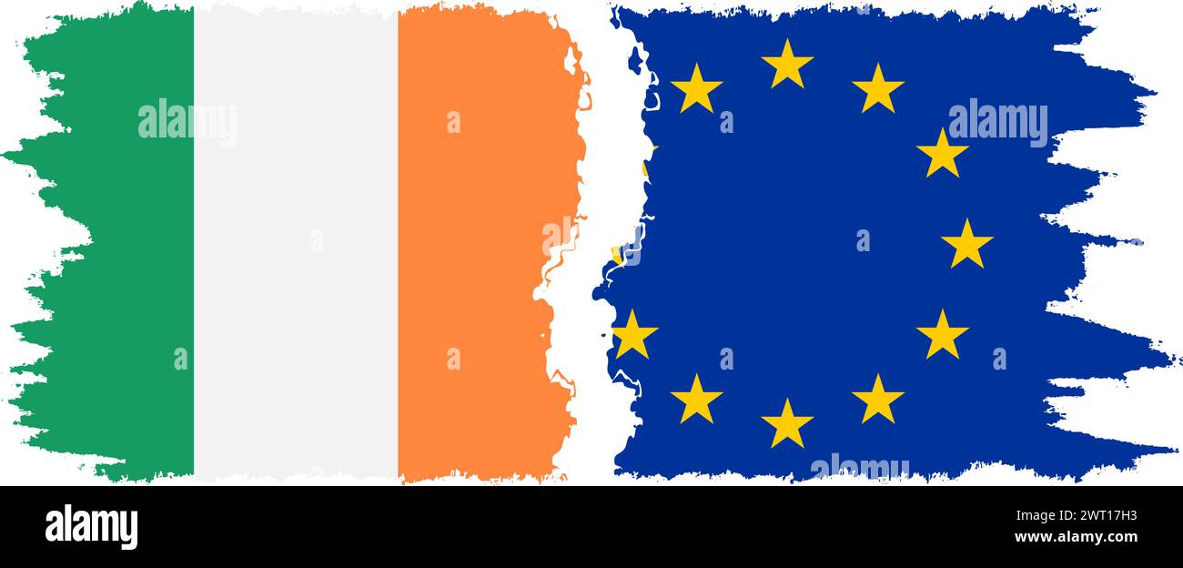 EU and Ireland grunge flags connection, vector Stock Vector Image & Art ...