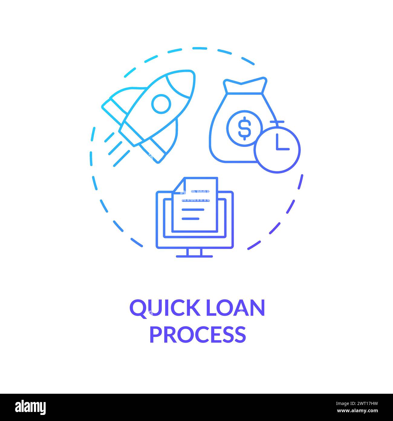 Quick loan process blue gradient concept icon Stock Vector Image & Art ...