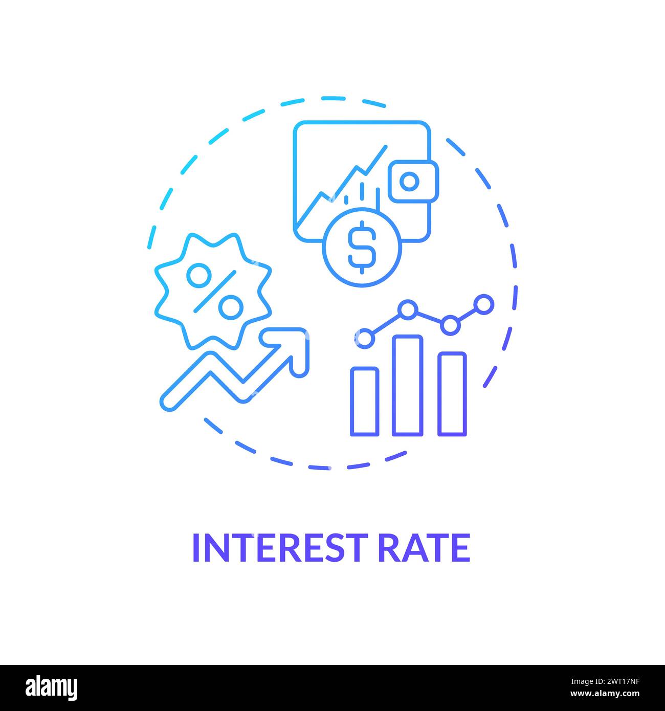 Interest rate blue gradient concept icon Stock Vector Image & Art - Alamy