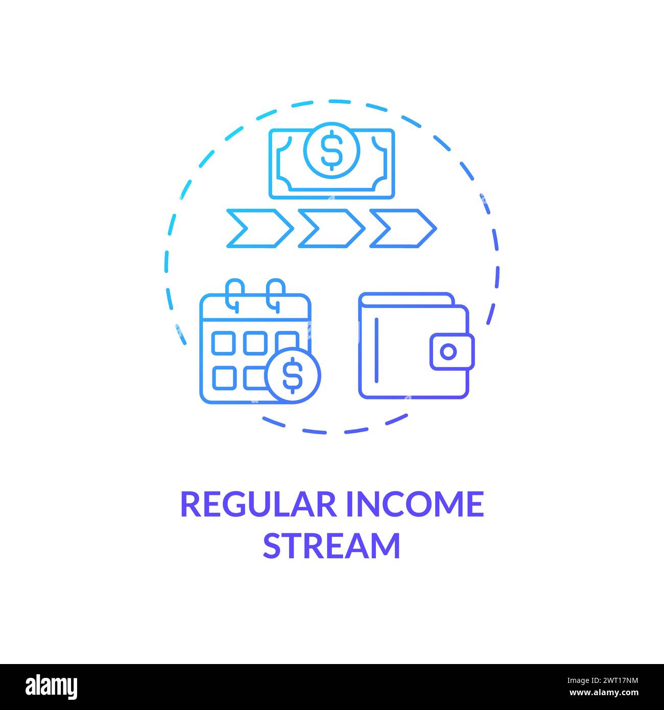 Regular income stream blue gradient concept icon Stock Vector Image ...