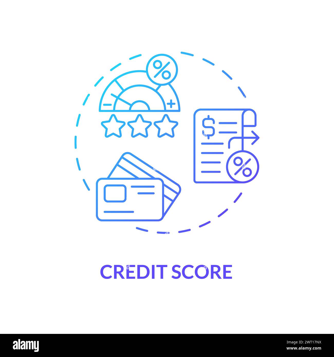 Credit score blue gradient concept icon Stock Vector Image & Art - Alamy
