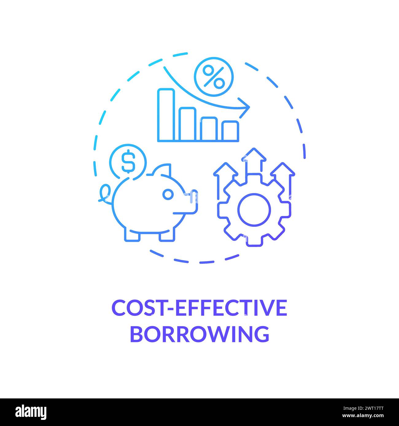 Cost-effective borrowing blue gradient concept icon Stock Vector Image ... Cost-effective borrowing blue gradient concept icon Stock Vector Image ...