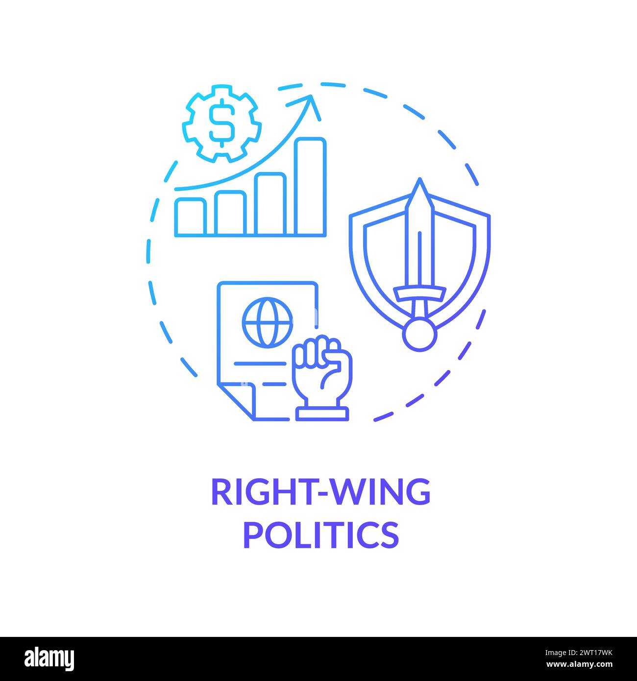 Right-wing politics blue gradient concept icon Stock Vector Image & Art - Alamy