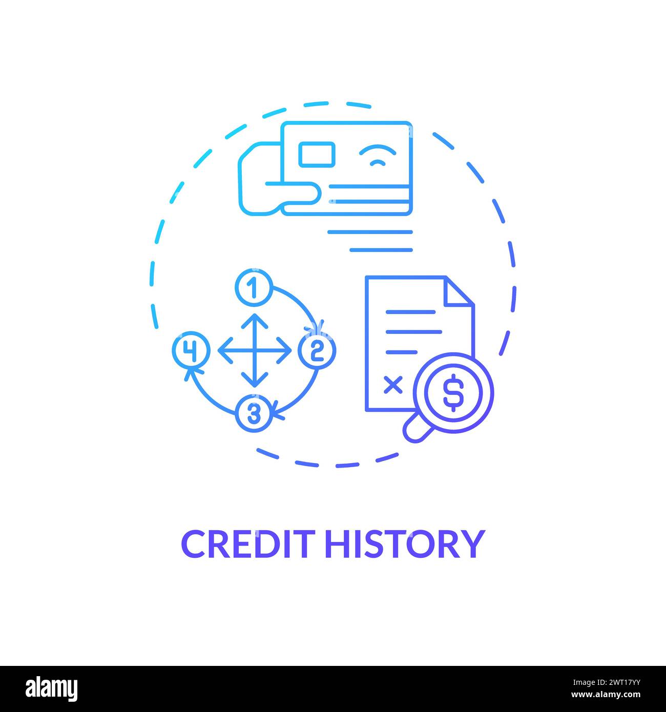 Credit history blue gradient concept icon Stock Vector Image & Art - Alamy