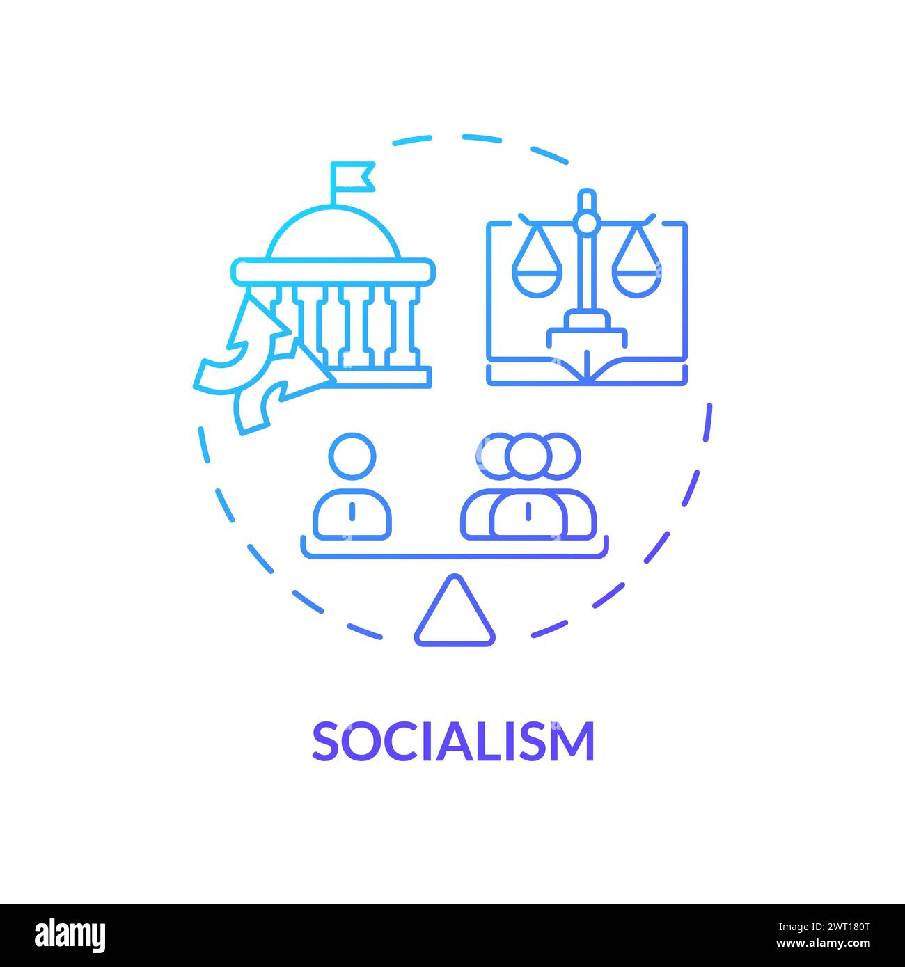 Socialism ideology blue gradient concept icon Stock Vector Image & Art ...