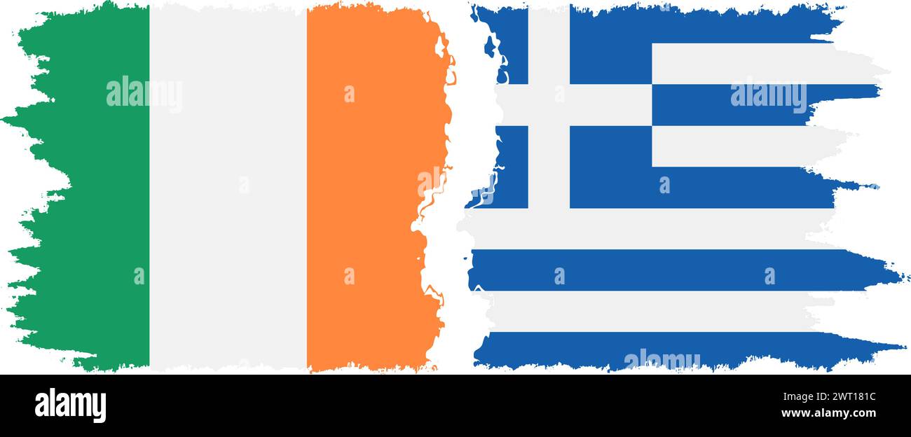 Greece and Ireland grunge flags connection, vector Stock Vector Image ...