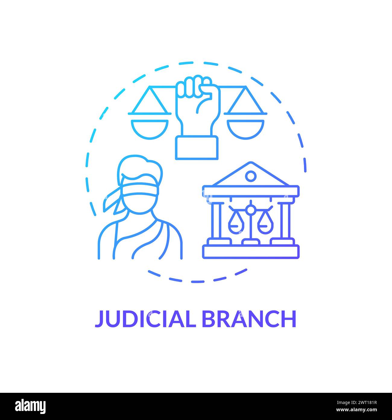 Judicial branch blue gradient concept icon Stock Vector Image & Art - Alamy