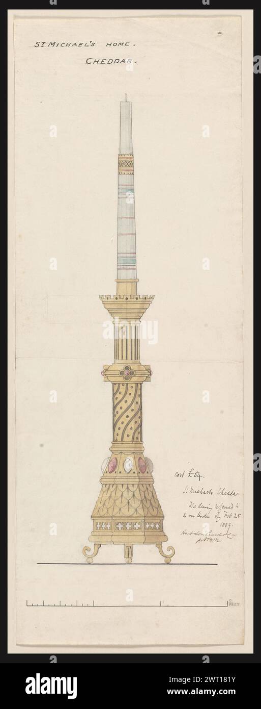 Cheddar Hospital Chapel, St. Michaels, 1889: Candlestick . Butterfield ...