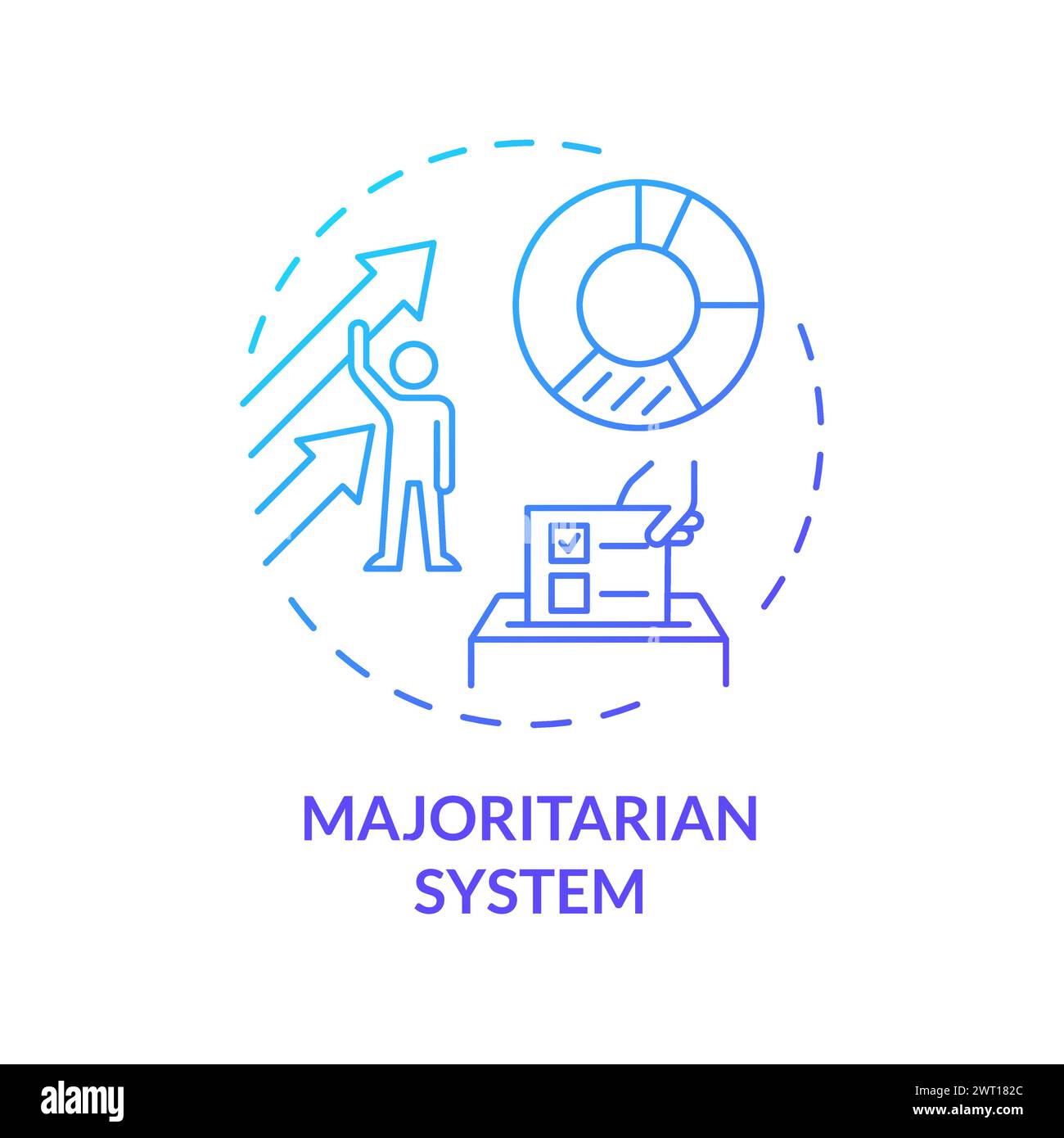 Majoritarian system blue gradient concept icon Stock Vector Image & Art ...