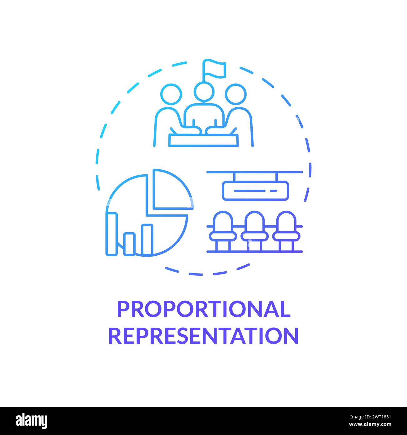 Proportional representation blue gradient concept icon Stock Vector ... Proportional representation blue gradient concept icon Stock Vector ...