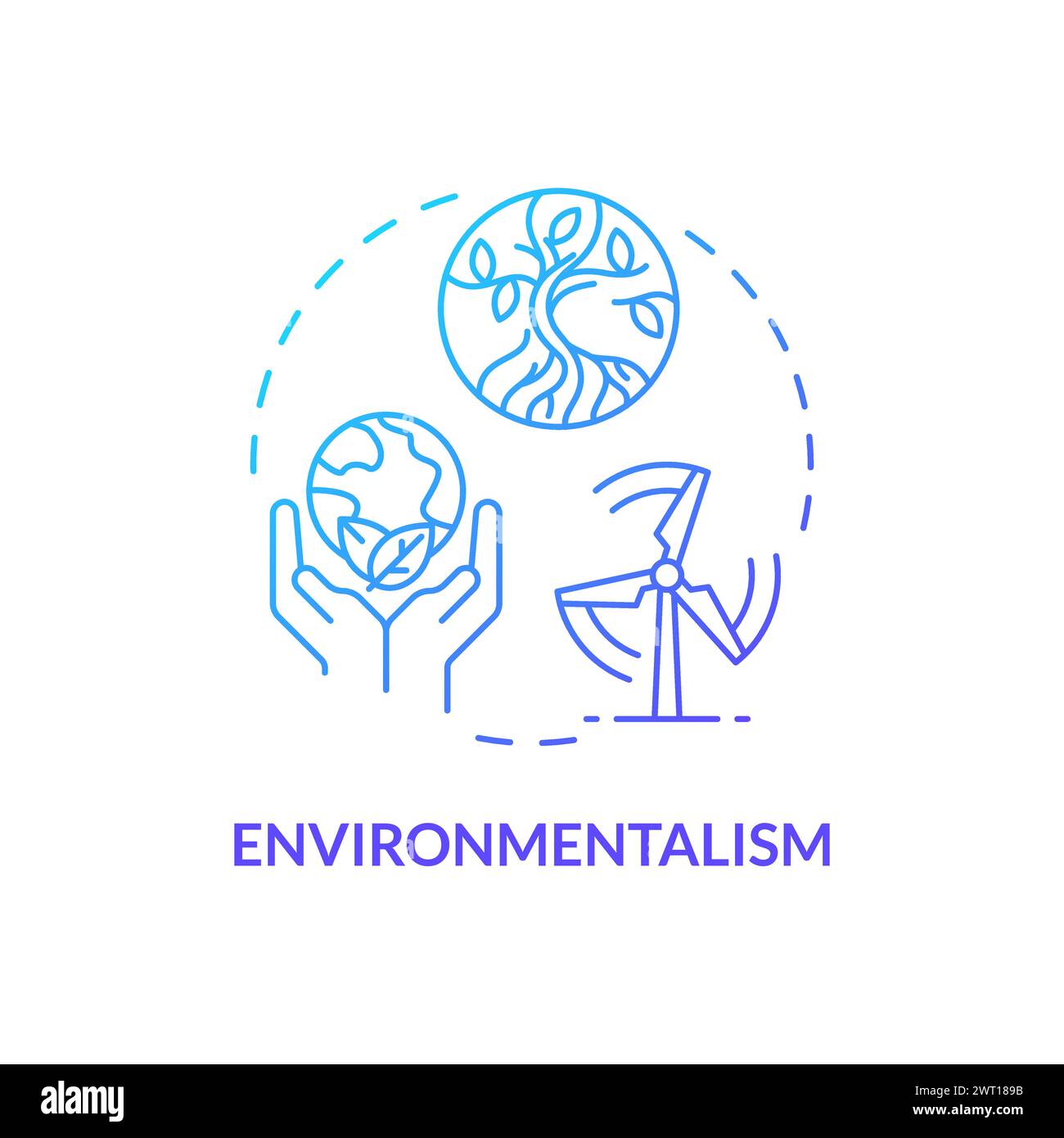 Environmentalism political movement blue gradient concept icon Stock ...