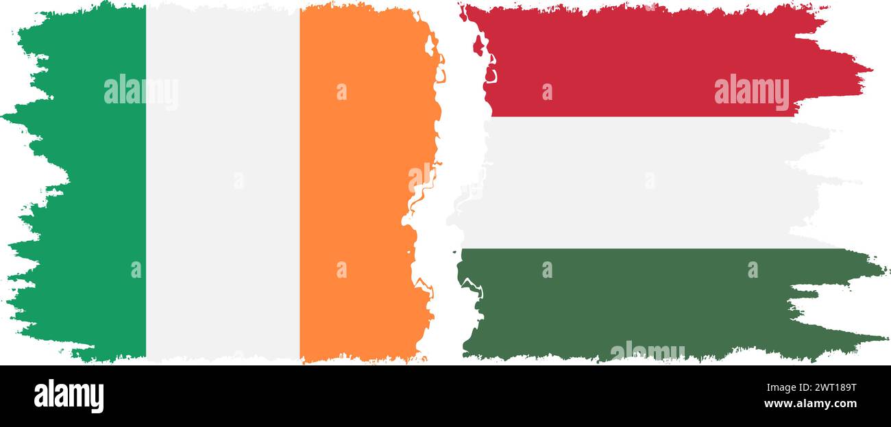 Hungary and Ireland grunge flags connection, vector Stock Vector Image ...