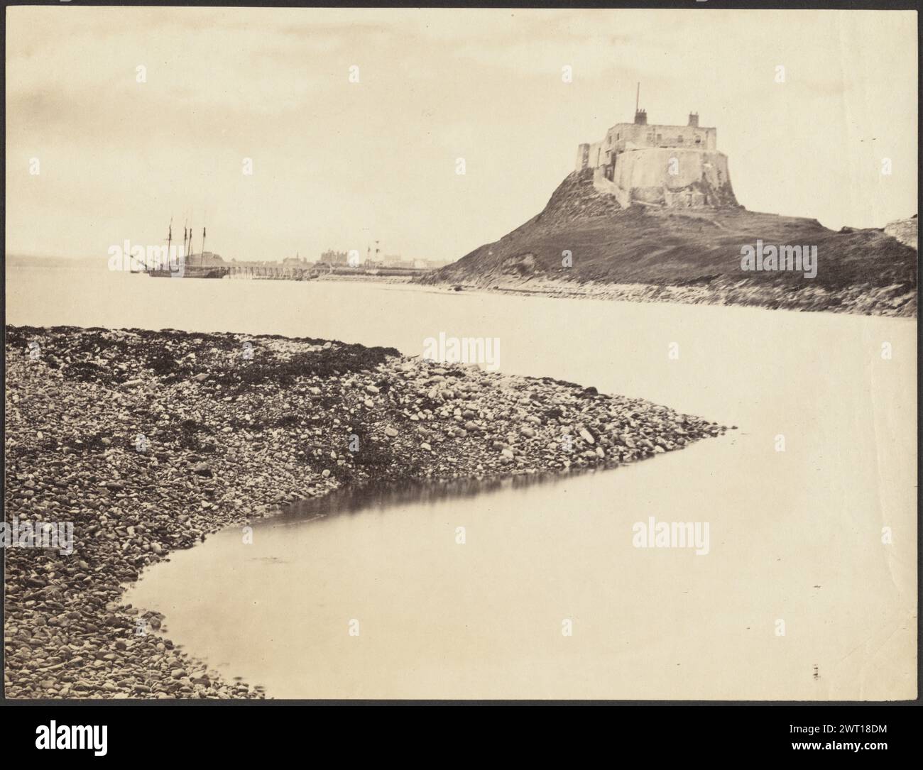 Spit, Castle, and Masted Ship. Unknown, photographer late 19th century ...