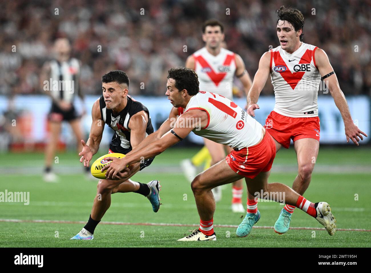 Melbourne, Australia. 15th Mar, 2024. Oliver Florent of the Swans ...