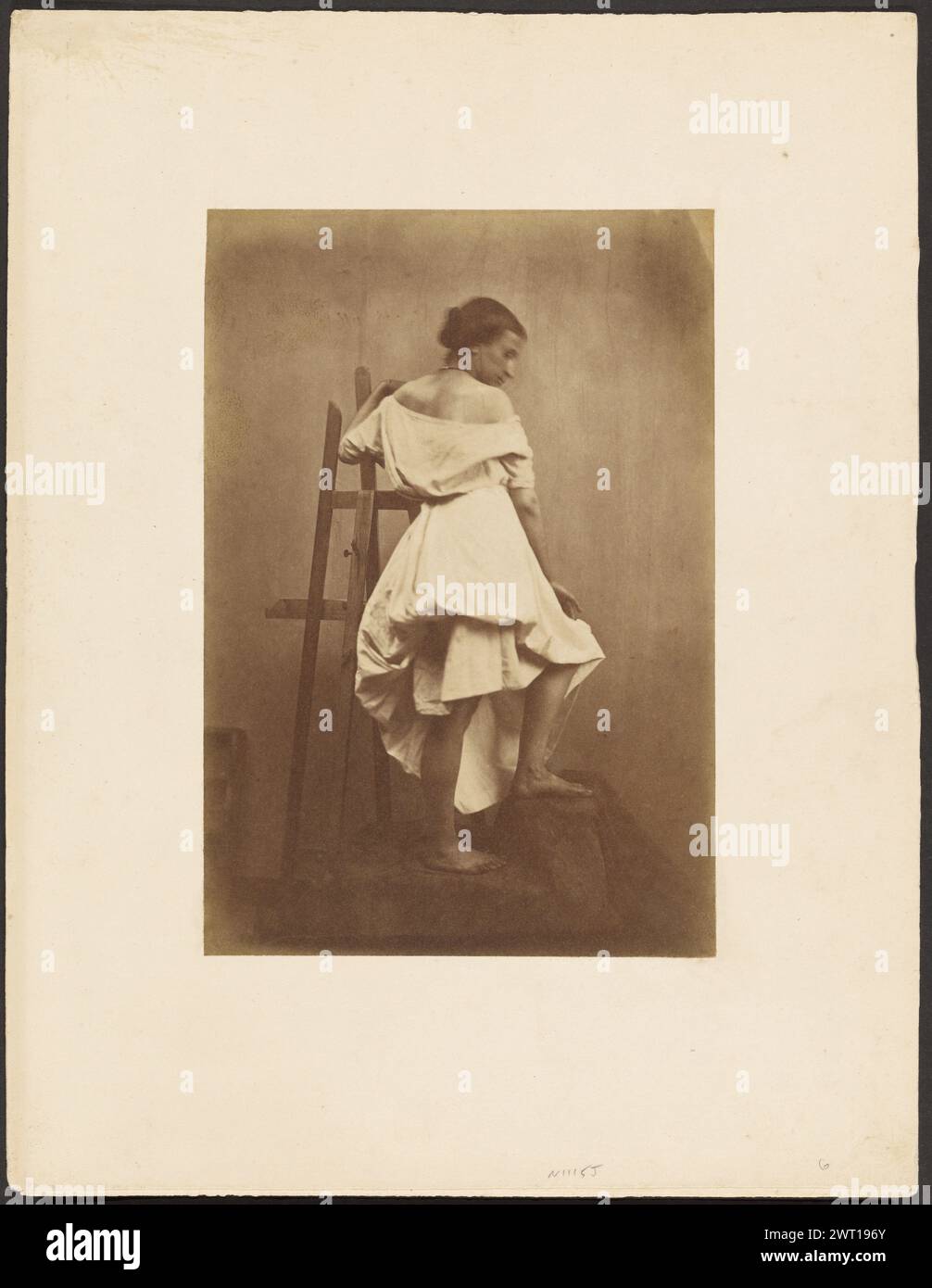 Model in White Dress with Easel. Franck Chavassaigne, photographer ...