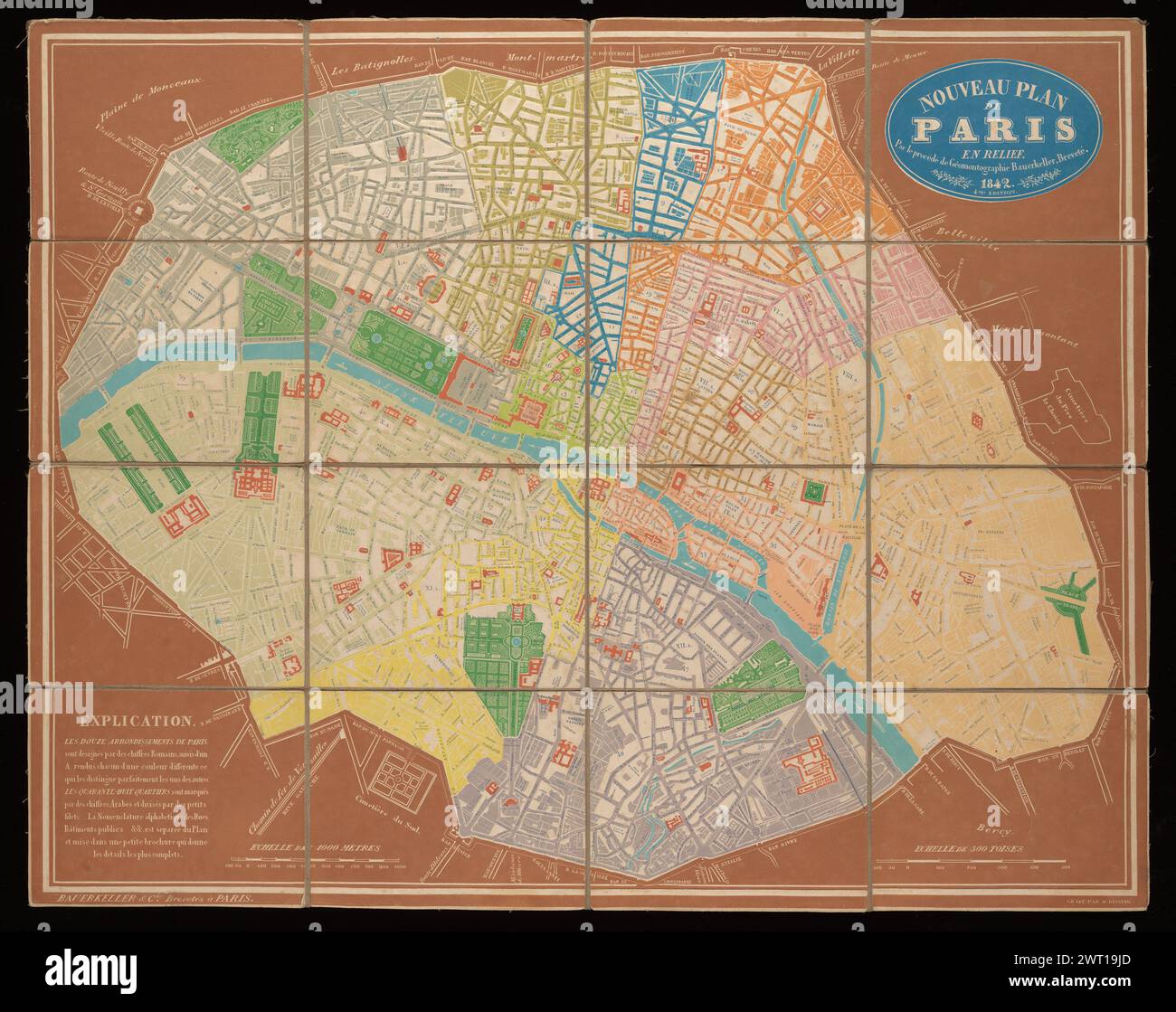 Nouveau plan de Paris en relief : par le procédé de géomontographie ...