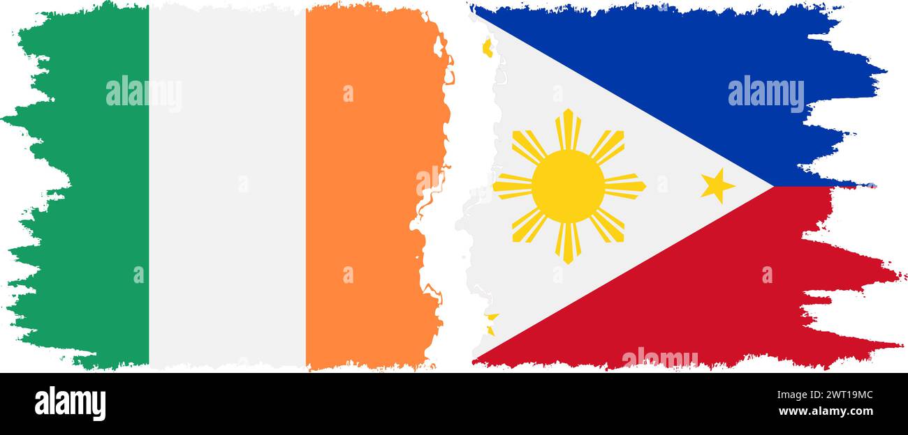 Philippines and Ireland grunge flags connection, vector Stock Vector ...